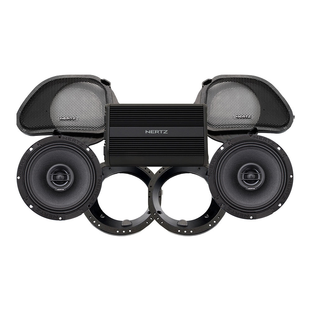 Hertz Stage 2 Plug & Play Amp And Speaker Package For 1996-2013 Harley ...
