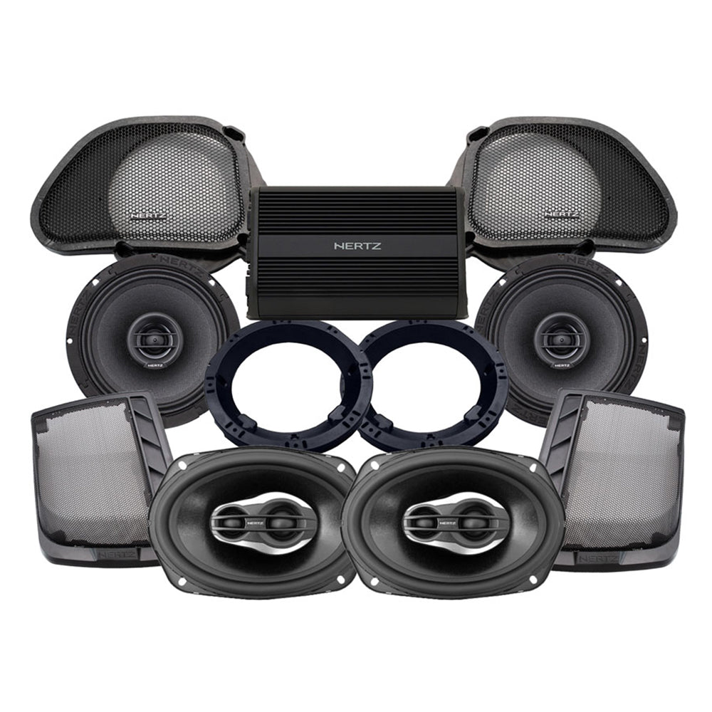 Hertz Stage 4 Plug & Play Amp And Speaker Package For 1998-2013 Harley ...