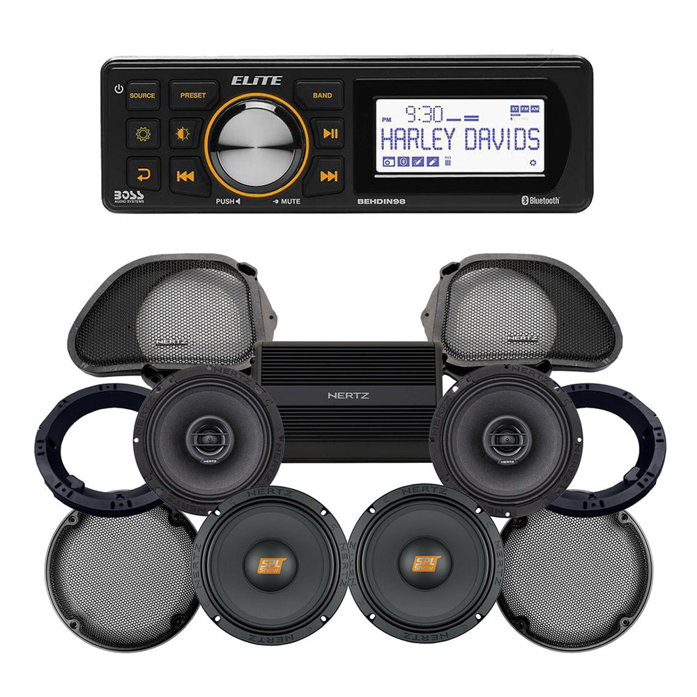 Hertz Stage 4 Plug & Play Amp And Speaker Package With Boss Elite BEHD ...