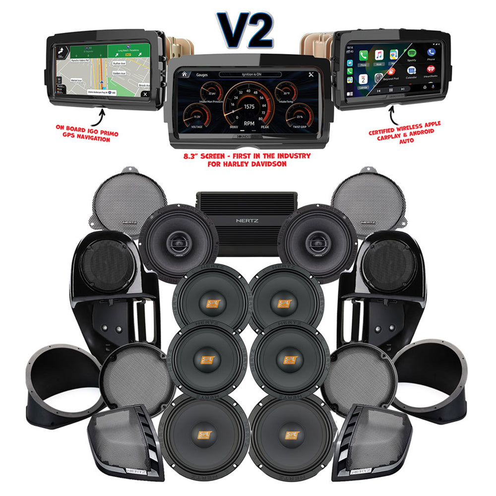 Hertz Stage 8 Plug & Play Amp and Rear 8" Speaker Package + Adapters w ...