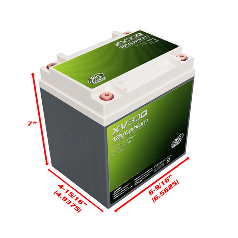 XS Power XV30Q Lithium Titanate Powersports Battery 12V BCI Group 30/3 ...